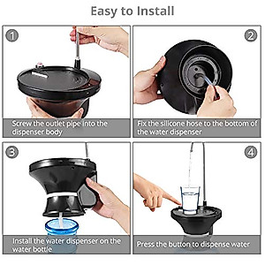 Tanice Water Bottle Pump Automatic Electric Drinking Water Pump for 1-5 Gallon Water Jug USB Rechargeable BPA-Free Water Bottle Dispenser Portable for Home Kitchen Office Camping