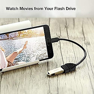 Micro USB to OTG Works with Emporia SOLIDplus Direct On-The-Go Connection Kit and Cable Adapter! (Black)