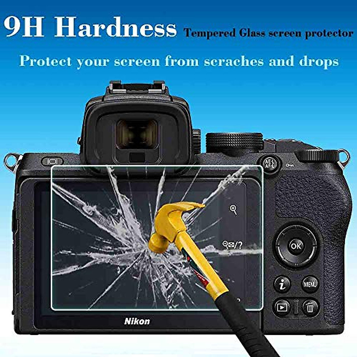 ULBTER Z50 Screen Protector for Nikon Z 50 Z50 Mirrorless Digital Camera & Hot Shoe Cover, 0.3mm 9H Hardness Tempered Glass Saver Anti-Scrach Anti-Fingerprint Anti-Bubble Anti-Dust [2+3Pack]