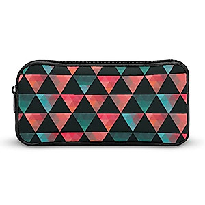 Retro Triangle Pencil Case Pencil Pouch Coin Pouch Cosmetic Bag Office Stationery Organizer