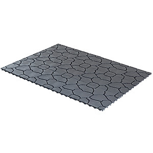 Gray Garden Path Track Interlocking Stone Look Design Pathway Tile Floor Paver, Pack of 4