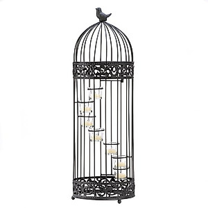 Accent Plus 57071808 Birdcage Spiral Candle Stand, Black
