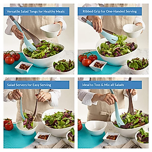 Salad Tongs for Serving - Salad Serving Utensils - Salad Tongs Dishwasher Safe - Plastic Salad Tongs - Salad Servers - Salad Hands - Salad Spoons for Serving - Nesting Salad Tongs - Salad Mixing Tongs