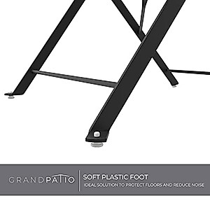 Grand patio Premium Steel Patio Bistro Set, Folding Outdoor Patio Furniture Sets, 3 Piece Patio Set of Foldable Patio Table and Chairs, Black