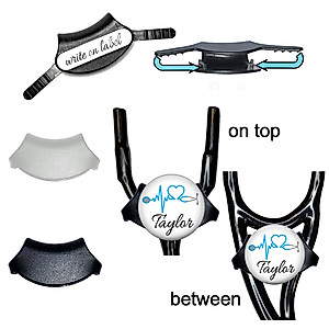 EKG Heart Stethoscope Tag (8 Color Choices) - Adjustable Yoke Steth Id Personalized with Name Monogram Occupation Title - Hospital Nurse Gift