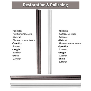 Tri knife sharpener with Safety Rods, Premium Alumina Ceramic Stones, Sharpener Rods for Quickly Repairing and Polishing Straight for Kitchen Knives, Scissors, and Razors