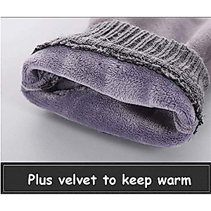 XJXJ Suede Gloves Men's Autumn and Winter Windproof Warm Non-slip Touch Screen Plus Velvet Thickening Riding Motorcycle. anti arthritis gloves (Color : Grey)