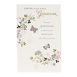 UK Greetings ‎ Godmother Birthday Card - Birthday Card for Her - Flowers and Butterflies Design