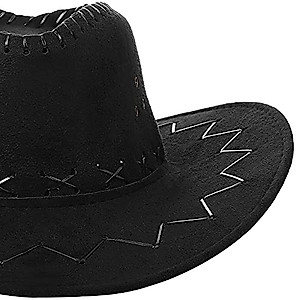 Zhanmai Cowboy Hat with Bandanna - 12 Piece Set for Halloween, Birthday Party or Costume (Black)