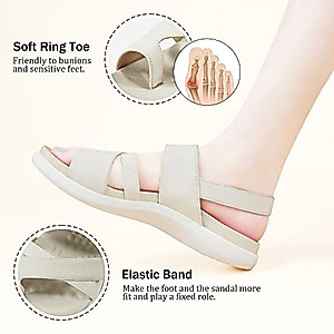 Orthopedic Sandals for Women Plantar Fasciitis Walking Flip Flops with Arch Support Comfy Athletic Sport Hiking Sandals Adjustable Hook Loop Bunion Walking Sandals Women Outdoors