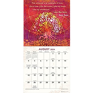 Be Here Now 2024 Wall Calendar: Teachings from Ram Dass | 12" x 24" Open | Amber Lotus Publishing