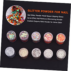 COHEALI 10pcs Nail Art Glitter Sequins Diamond Jewelry Set Glitter Nail Polish Set Makeup Stickers Mica Powder Holographic Nail Sequins Rhinestone Stickers Pigment Powder Manicure The Pet