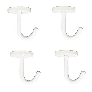 FYTRONDY White Edition Stainless Steel Screws Mount Ceiling Hooks, Coat Hanger (2 INCH, 4 Pack)