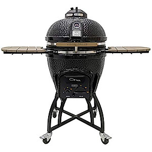 VISION Grills Ceramic Kamado (Large, Black Bundle)