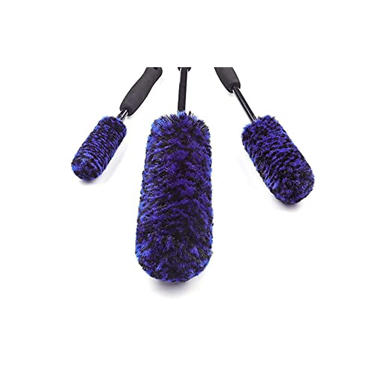 Car Wheel Brush Wash Kit - Soft Wool Tire Brush Ultimate Car Detailing Brushes Multifunctional Tire & Wheel Tools Cleaning Brush 3 Pack