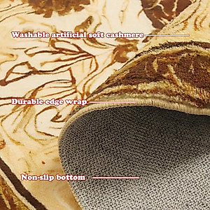 Leensin Boho Tribal Round Rug 4Ft Non-Shedding Non-Slip Carpet Soft Bedroom Round Area Rug Entryway Mat Washable for Nursery Living Dining Room,Bedroom,Kids Room, Office, College Dorm