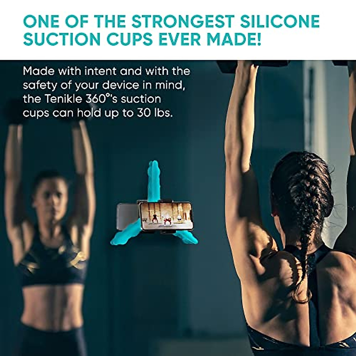 Tenikle® 360° - Flexible Tripod for Camera GoPro, As Seen on Shark Tank, Bendable Suction Cup Camera & Phone Mount, Holder, Compatible w/iPhone & Android ( Black)