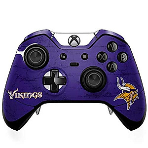 Skinit Decal Gaming Skin Compatible with Xbox One Elite Controller - Officially Licensed NFL Minnesota Vikings Distressed Design
