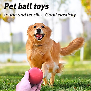 Solid & Silicone Indestructible Ball for Dogs - Lifetime Replacement, Medium to Large Breed - Non-Toxic Natural Rubber Chew Toy-2.7”(Red