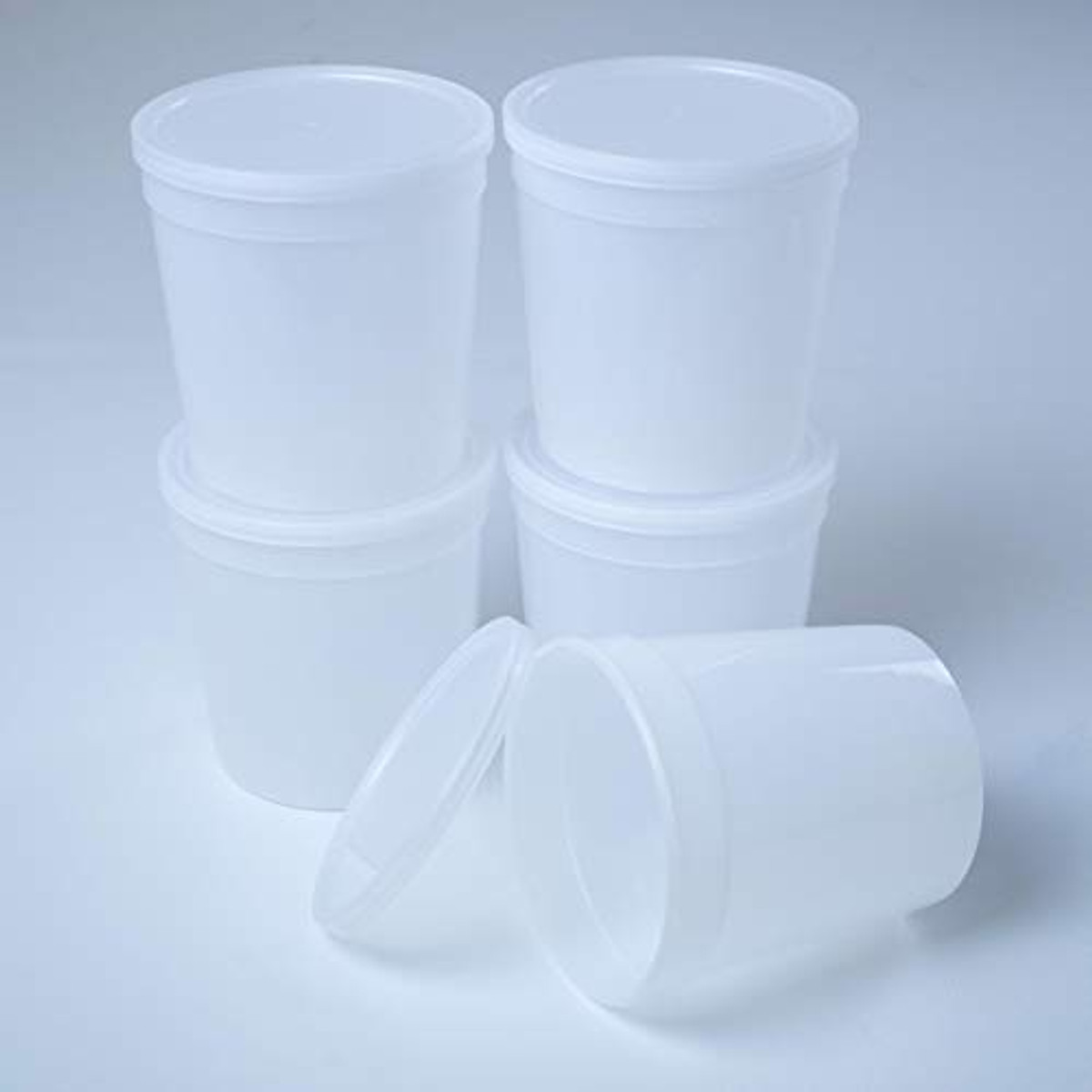 ePackageSupply 1/4 Gallon (32 oz) 1 Quart Food Storage Containers with Lids -Freezer and Microwave Safe Storage Containers, Round Plastic Containers with Lid, BPA Free, Translucent, Set of 50