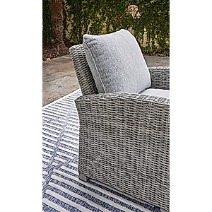 Signature Design by Ashley Naples Beach Contemporary Outdoor Lounge Chair with Cushion, Light Gray