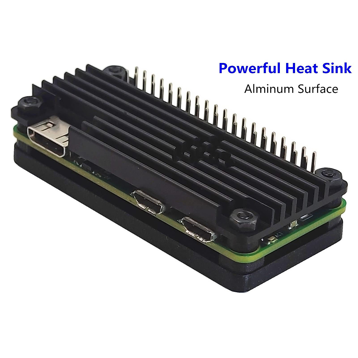 WEIYIXING Raspberry Pi Zero Heatsink Case, Raspberry Pi Zero 2 Aluminum Passive Case with Pin Header for Raspberry Pi Zero 2W