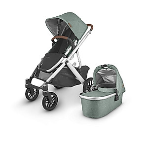 UPPAbaby Vista V2 Stroller - Emmett (Green Melange/Silver/Saddle Leather) + Travelbag for Vista, V2, Cruz, V2