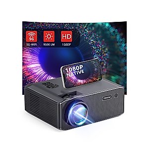 MiTechPro 4K Projector, 600 ANSI Portable Movie Projector with 5G WiFi Bluetooth, 4K Support Zoom Function and Timer Shutdown, Outdoor for HDMI/USB/Laptop/iOS & Android Phone, Black