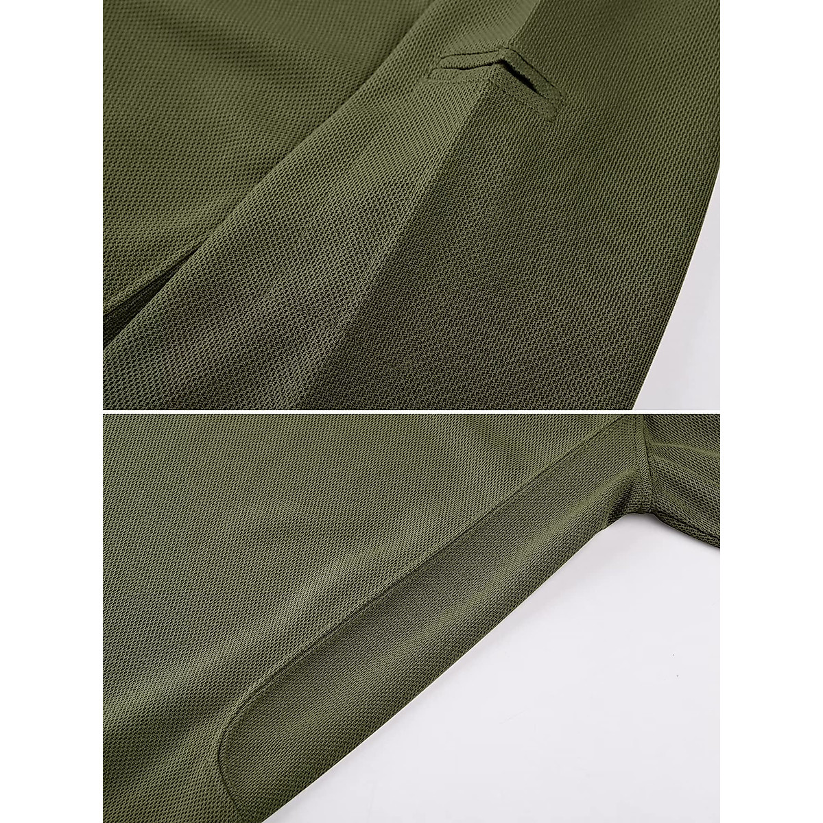 MAGCOMSEN Tactical Polo Shirts for Men Short Sleeve Summer Golf Shirts Casual Polo Shirt for Men Army Green L