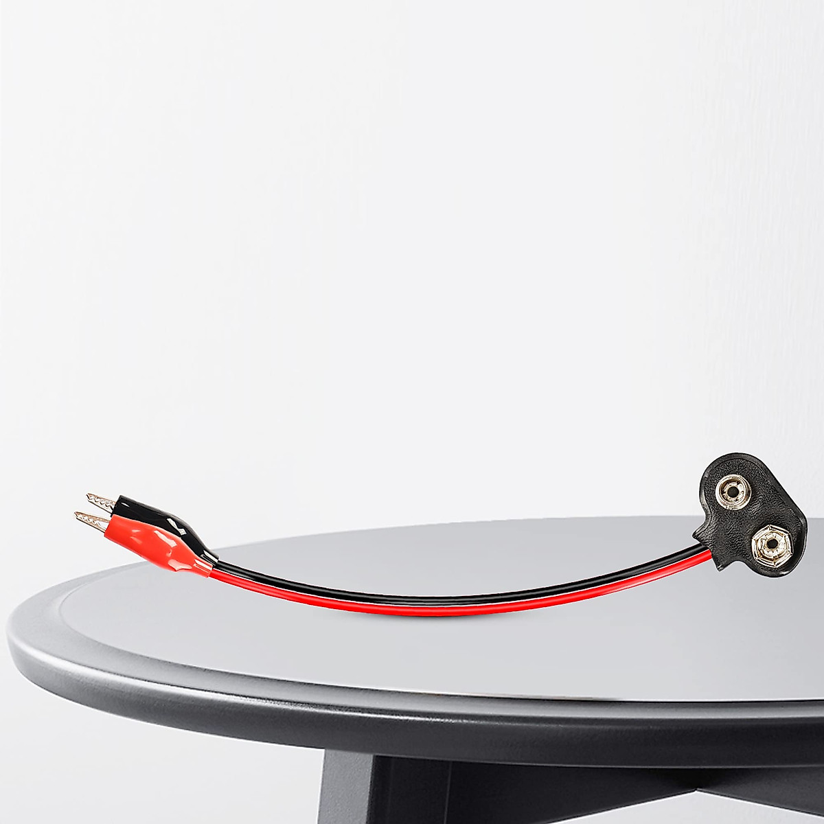 PNGKNYOCN 9V Battery Snap to Alligator Clips Cable,5 Pack Dual Alligator Clips to 9V Battery Snap Connector Cables（15cm）