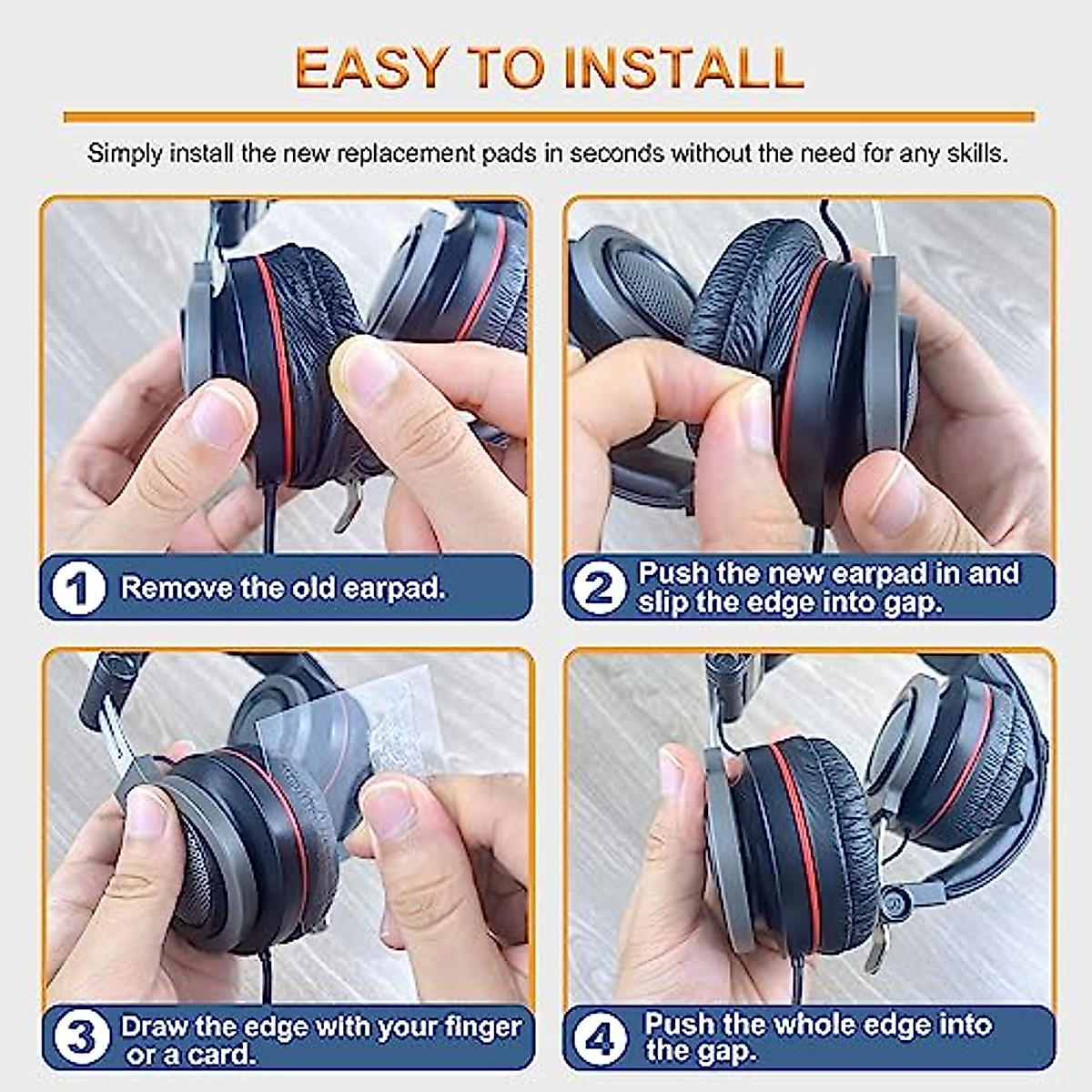 Ear Cushions for Sony Headphone Replacement Ear Pads Compatible with Sony MDR-ZX110 ZX110NC ZX100 WH-CH500 CH520 CH510 V150 V250 V200 JBL Tune 510BT 500BT 450BT 660NC 600BTNC Headsets 70MM (2 Pack)