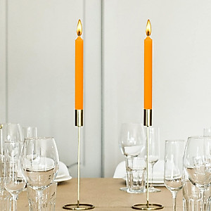 10 inch Orange Taper Candles-Set of 4 Tapered Candle -Dripless and Smokeless,Tall Candlesticks, Home Dinner, Party, Wedding, Halloween, Churches,Christmas Candles