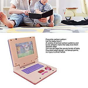 RiToEasysports Kids Learning Laptop, Plastic High Simulation Educational Toddler Learning Computer Toy with Mouse (Purple Retractable Mouse) Electronic Toy