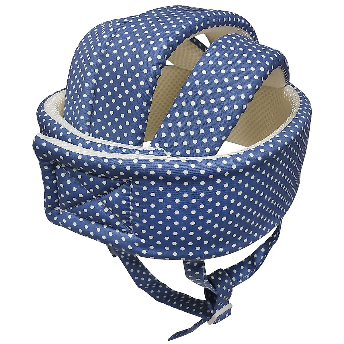Ocanoiy Baby Safety Helmet Toddler Children Headguard Infant Head Cushion Protective Harnesses Cap Soft Adjustable Kid Safety Hat Head Protector (Blue Dots)