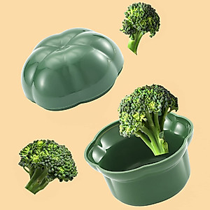 YASYU Fruit and Vegetable Shaped Food Saver Storage Containers for Refrigerator,3pcs Plastic Vegetable Sealed Keeper Fresh Storage Box,Vegetable Crisper- Potato Storage, Broccoli Keeper, Cheese Saver