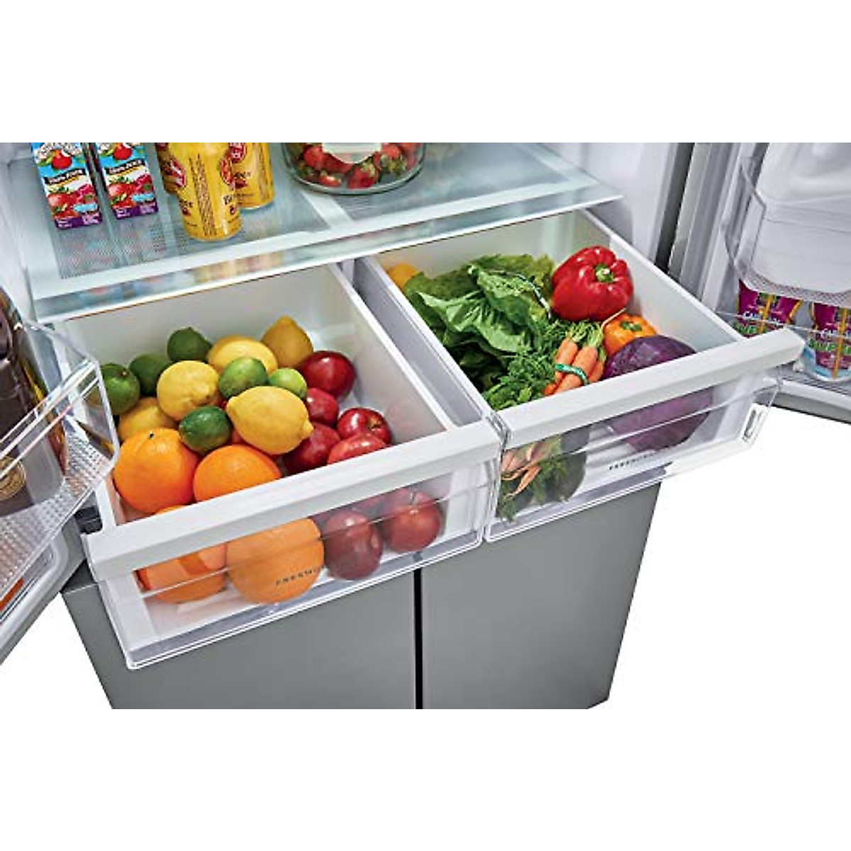 Frigidaire 17.4 Cu. Ft. 4 Door Refrigerator in Brushed Steel with Adjustable Freezer Storage