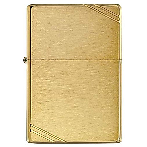 Zippo Vintage Brushed Brass with Slashes Pocket Lighter