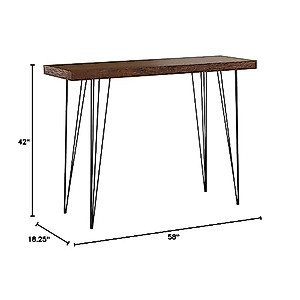 Christopher Knight Home Chana Industrial Faux Live Edge Rectangular Bar Table, Natural / Black