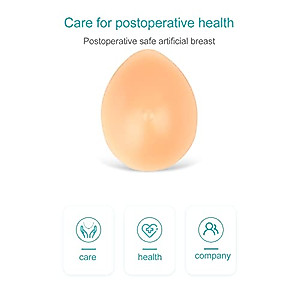 Silicone Breast Form, Mastectomy Prosthesis Concave Bra Enhancer Inserts Crossdress Transvestite Prosthetic Cancer Support Teardrop Shape Pad for Women Fake Boobs Cosplay Transgender Crossdressers