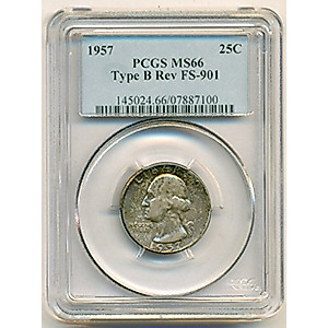 1957 Washington Type B Reverse Variety FS-901 Quarter MS66 PCGS