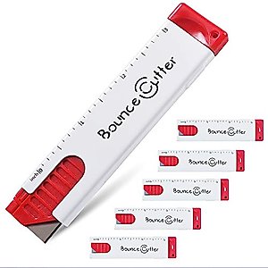 UCEC Box Cutter Retractable, Utility Knife Handy Boxcutter Auto Retractable Paper Knife with Scale, Pocket Box Cutter Cardboard Cutter for Packages, Boxes and Paper -6PCS