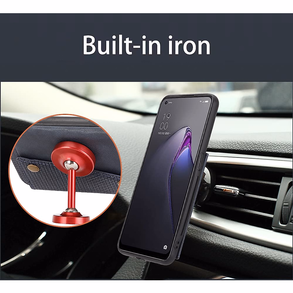 Elubugod Case for Oppo Reno 2 Case Cover,with Card Slot Case for Oppo Reno2 PCKM70 PCKT00 PCKM00 CPH1907 Case Cover Red