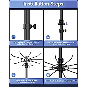 IPEXI Retail Display Stand 7 Tier for Store Display Movable Shop Spinner Jewelry Keyring Socking Hats Toys Show Rack, Black, 17''D x 17''W x 63''H