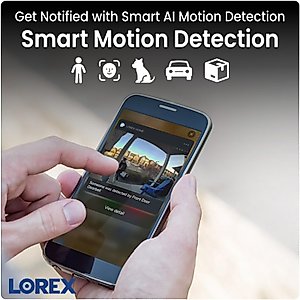 Lorex 4K 8MP Deterrence Bullet AI PoE IP Wired Add-On Metal Indoor/Outdoor Camera - Smart Security Lighting, Color Night Vision, Smart Motion Detection Plus, Two-Way Audio, IP67 Weatherproof Rated