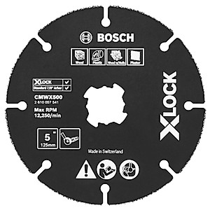 BOSCH CMWX500 5 In. X-LOCK Carbide Multi-Wheel Compatible with 7/8 In. Arbor for Applications in Cutting Wood, Wood with Nails, Plastic, Plaster