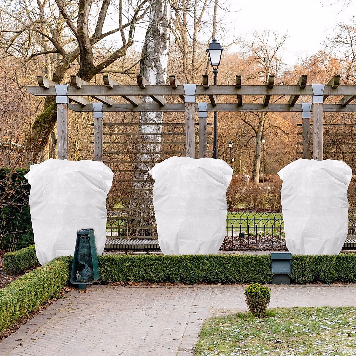 6 Pack Plant Covers Frost Protection Bag Winter Drawstring Plant Covers ...