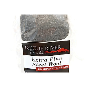 Extra Fine Steel Wool Skein (Grade 4/0, 0000) - by Rogue River Tools. 4/0 Grade, Polishing, Finishing, Cleaning, & Smoothing!