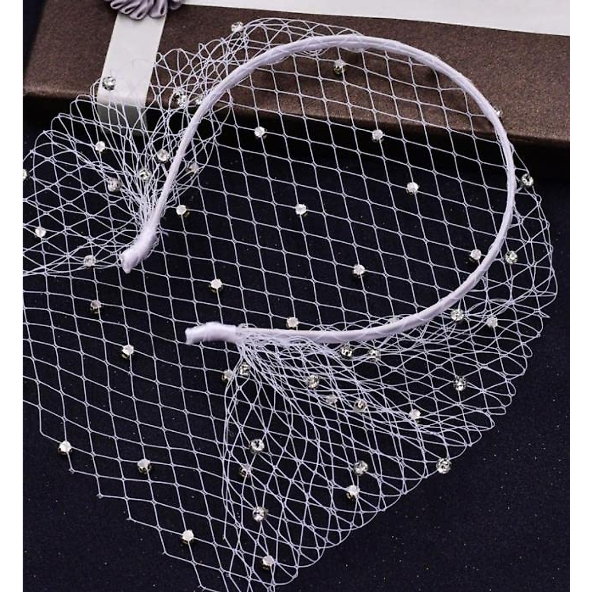 Passat Russian Tulle Birdcage Veil Hair Clip Blusher Wedding Veil Birdcage Veil Headband With Rhinestones Bridal Veil Gift Pins Ivory