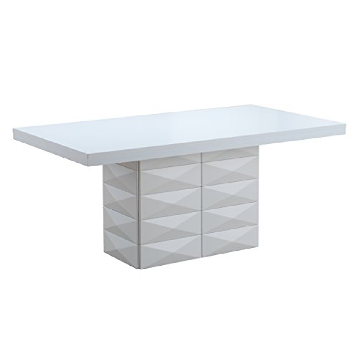 Kings Brand Furniture Milan 7 Piece White Modern Rectangle Dinette Dining Room Table & 6 Grey Vinyl Chairs, 70.9" W x 39.4" D x 30.5" H