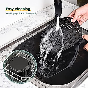 Air Fryer 4.5 Quart Small Air Fryers with 10-in-1 One-touch Program, Non-stick Basket, Dishwasher Safe, Auto Shut-Off, Compact Air Fryer for 2-3 people, Black